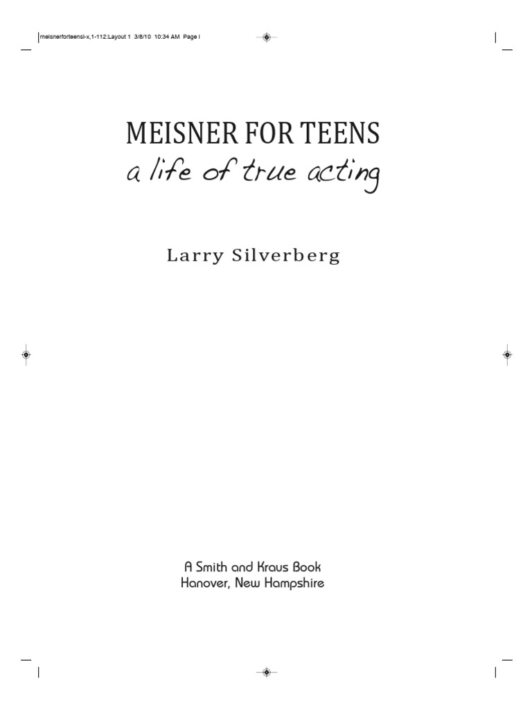 Meisner For Teens | PDF | Adolescence | Thought