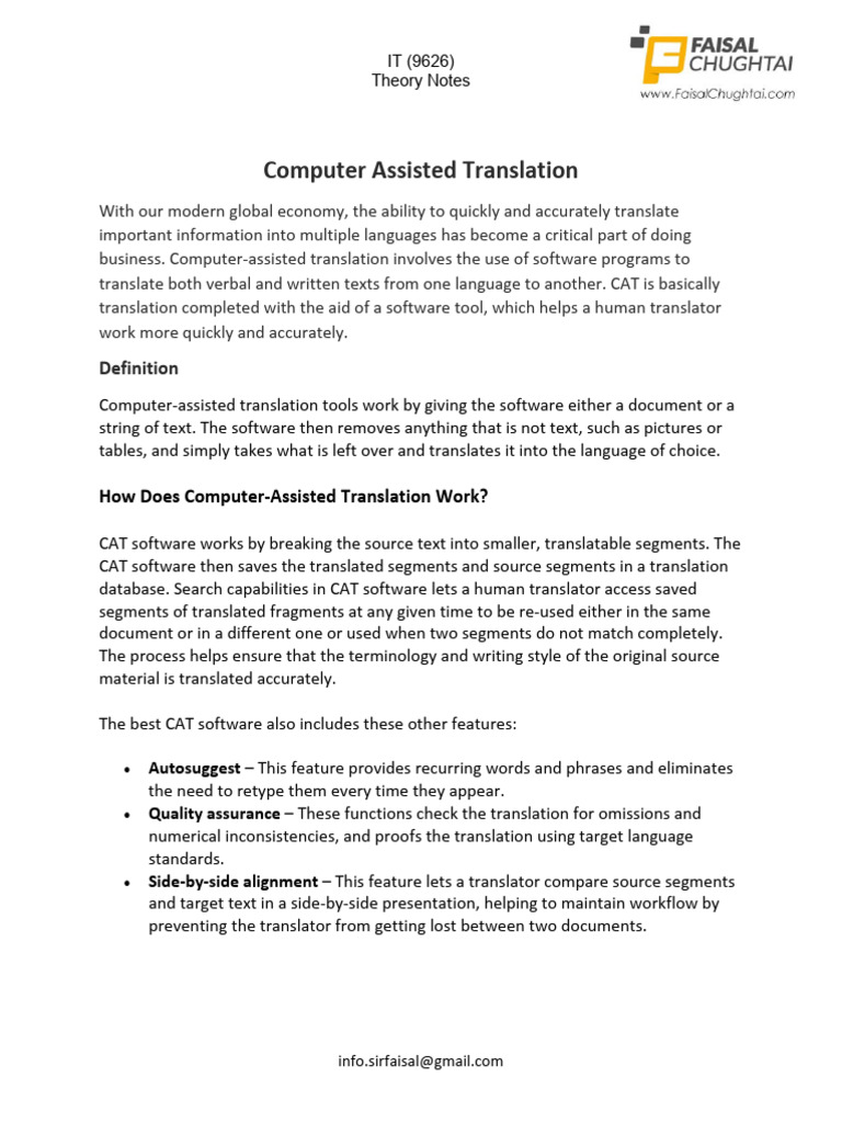Computer Assisted Translation AgCA7XU | PDF | Translations | Computing