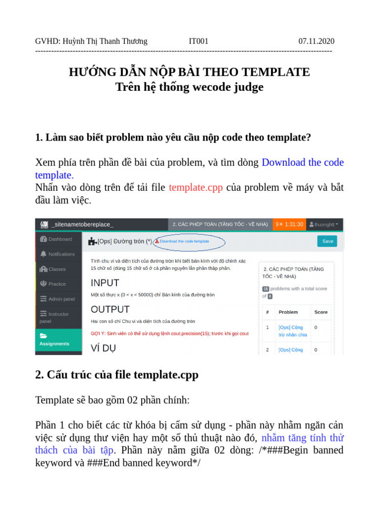 Huong Dan Su Dung Template Tren Wecode (Moi Cap Nhat) | PDF