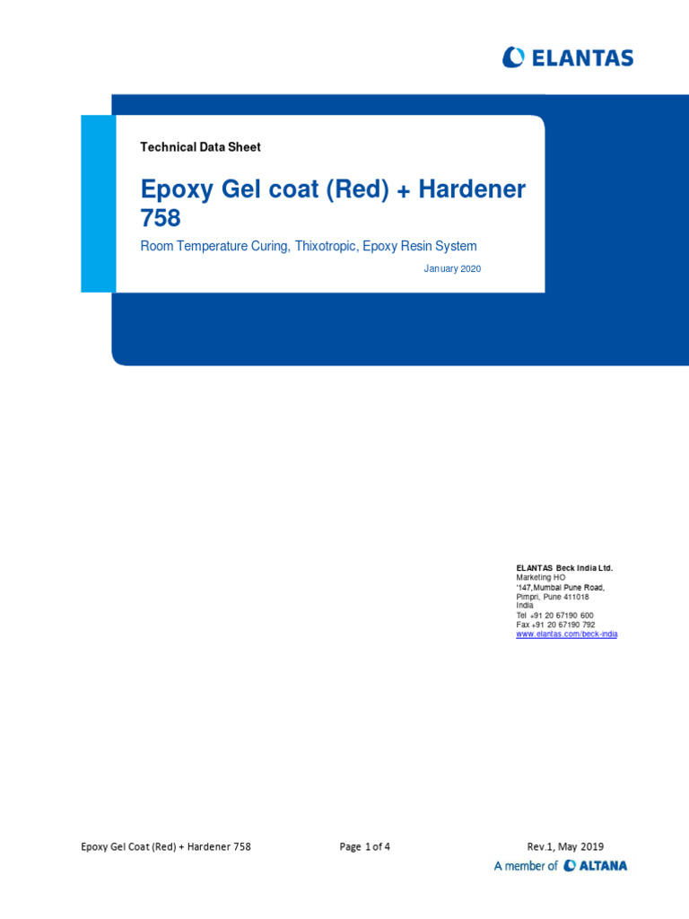 Elantas Gel Coat Redproduct-Sheet-1-En | PDF | Epoxy | Materials