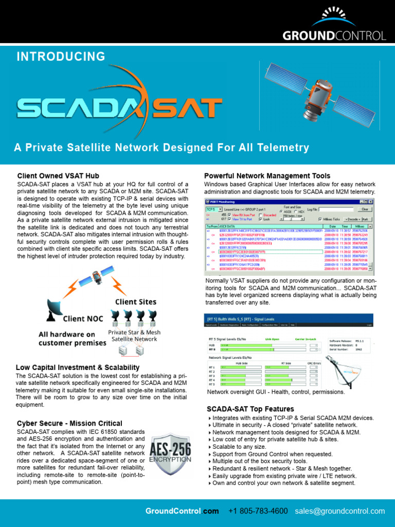 SCADASat Brochure | PDF | Scada | Computer Network