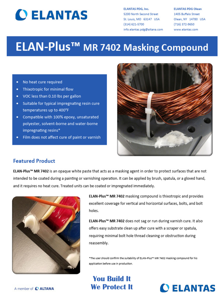 ELANTAS Elan-Plus - MR - 7402 MASKING GREASE TDS | PDF