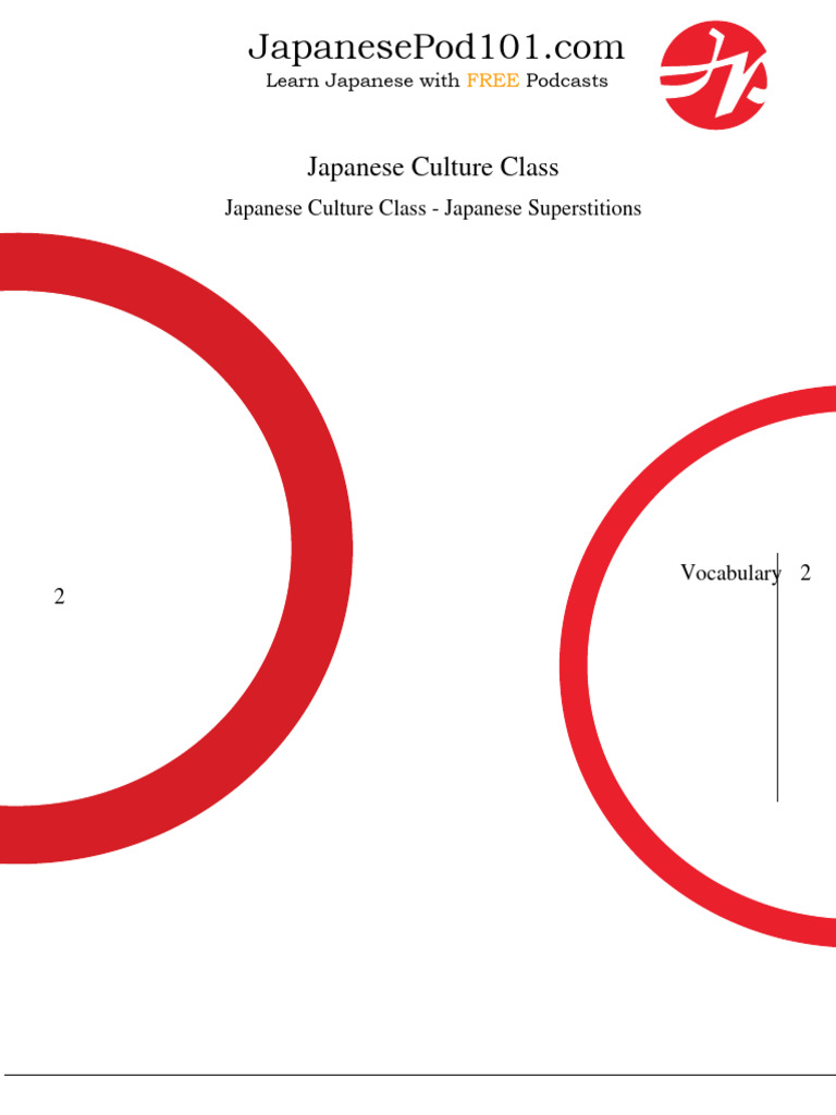 02 - Japanese Superstitions - Lesson Notes | PDF