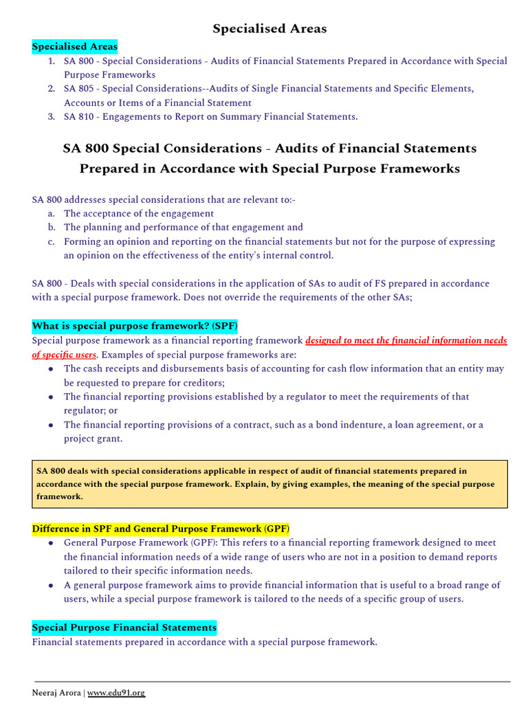 Class-3 SA-800 | PDF | Auditor's Report | Financial Statement