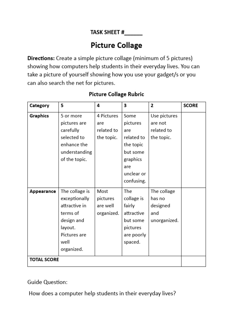 Task Sheet | Pdf