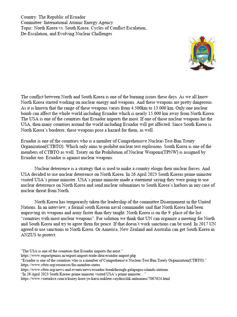 IAEA Ecuador | PDF | Nuclear Weapons | Nuclear Technology