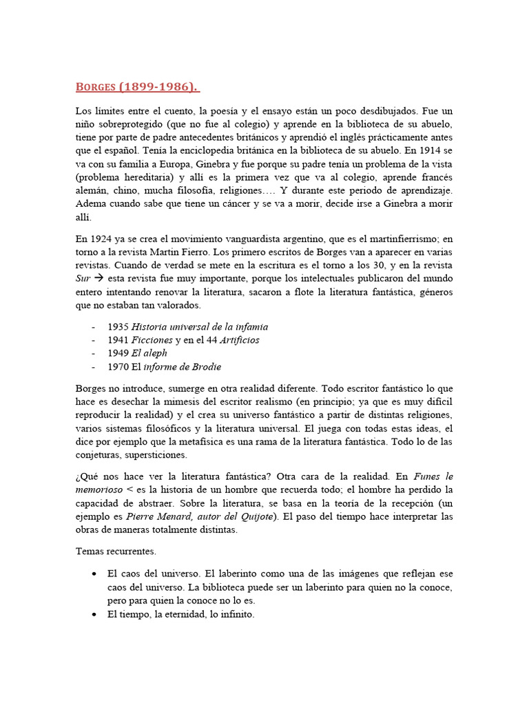 Análisis de "El Sur" de Borges | PDF | Ficción general
