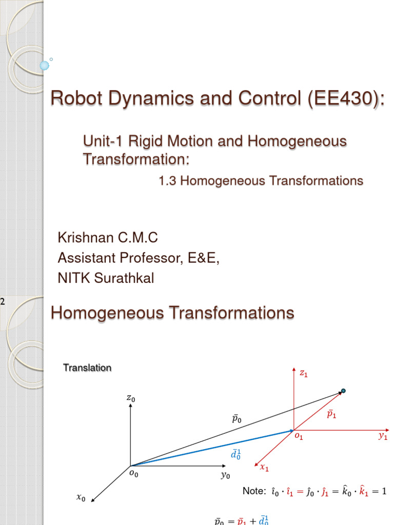 Homogeneous Transformations Guide | PDF | Rotation | Functions And Mappings