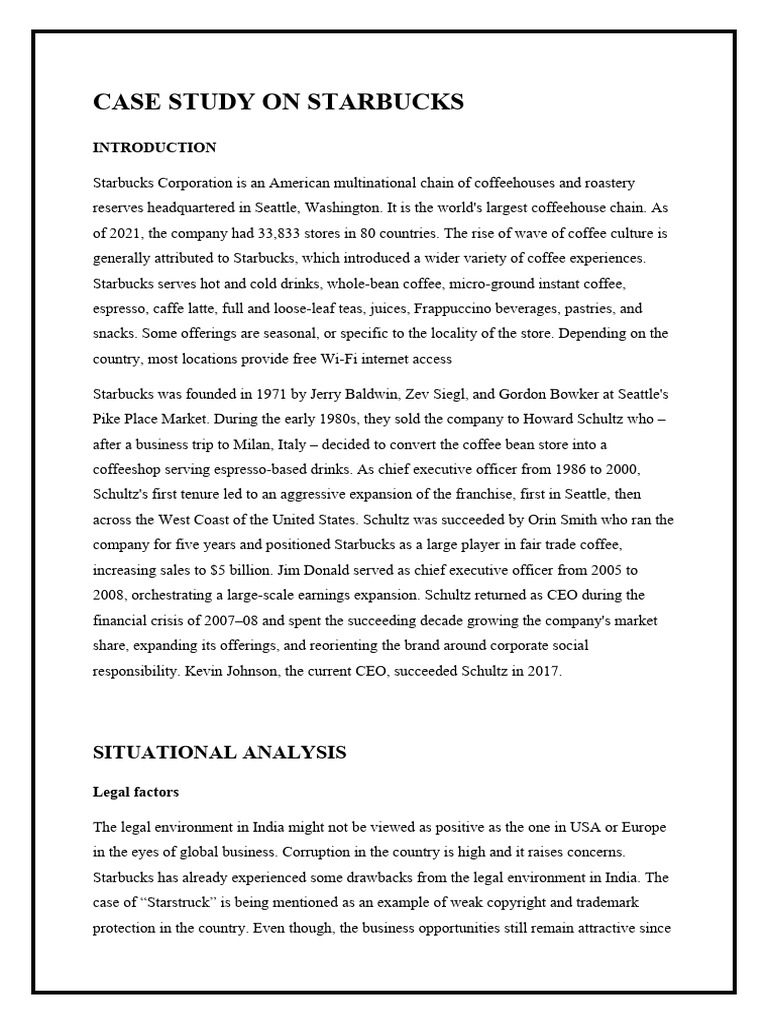 Case Study On Starbucks | PDF | Starbucks | Coffee