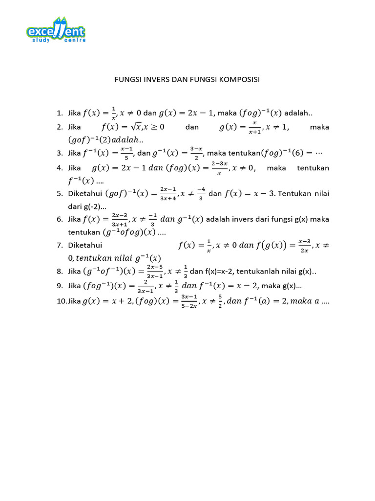 Fungsi Invers Dan Fungsi Komposisi | PDF | Metode & Bahan Ajar