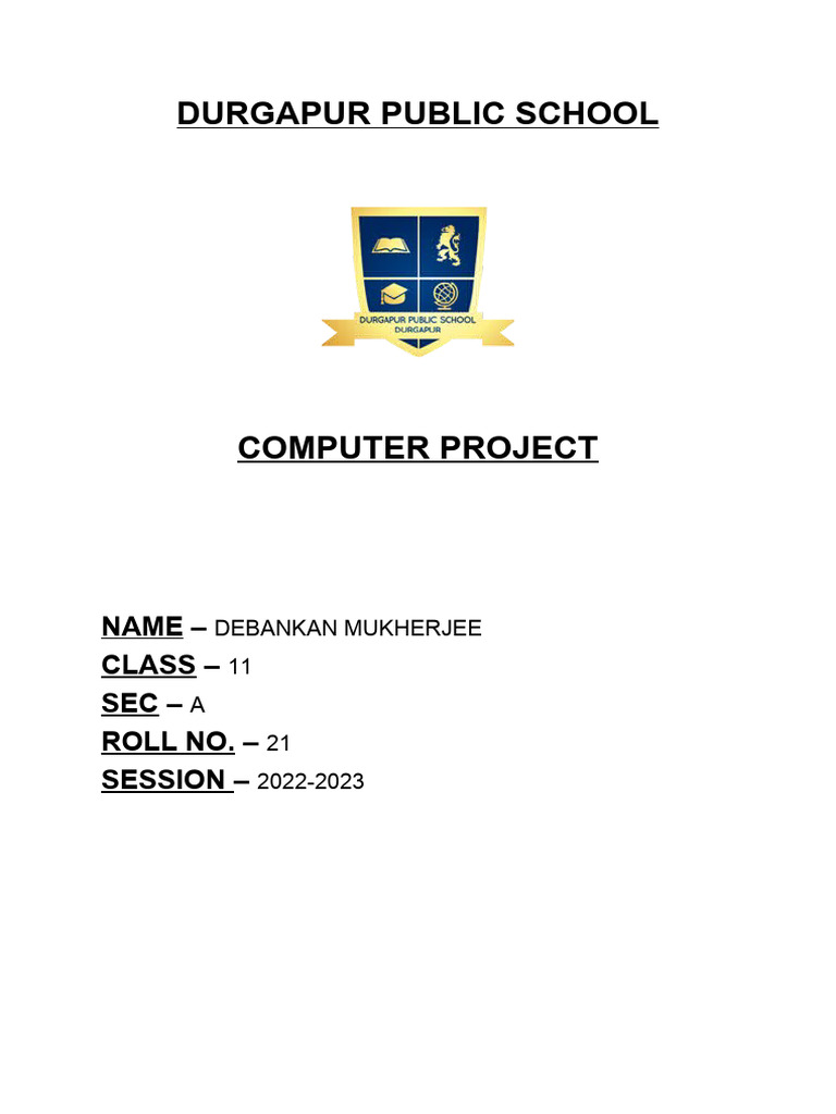 Computer (Project) | PDF | Physical Sciences