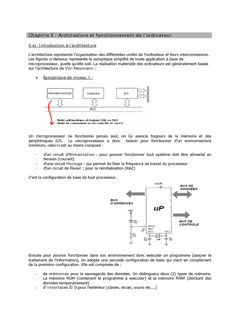 Chapitre 5 Architecture Et Fonctionnement de Lordinateur PDF | PDF | Microprocesseur | Cache ...