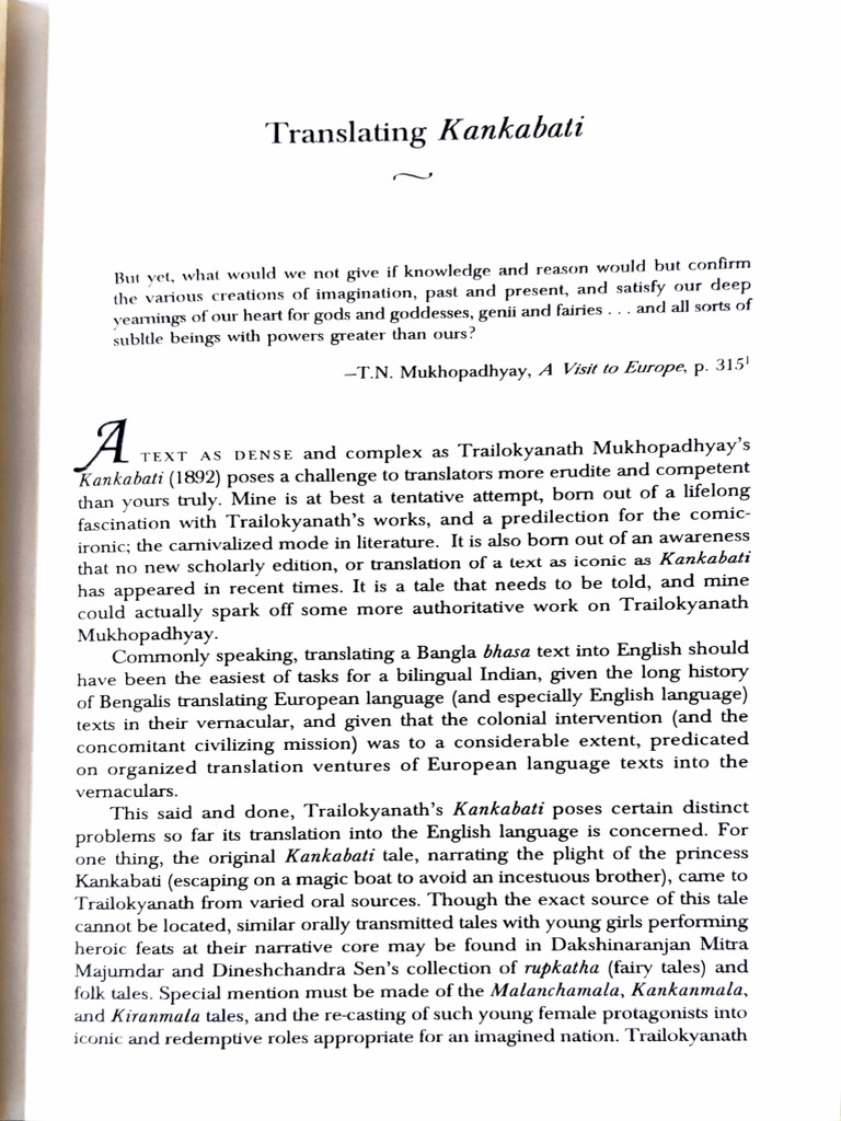 Translator's Note From Kankabati - Primus Books | PDF | Translations