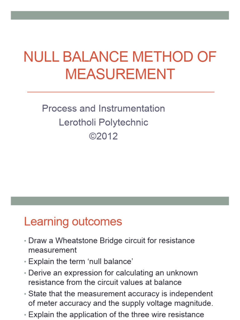 Lesson # 2 - Null Balance | PDF | Electronic Engineering | Manufactured ...