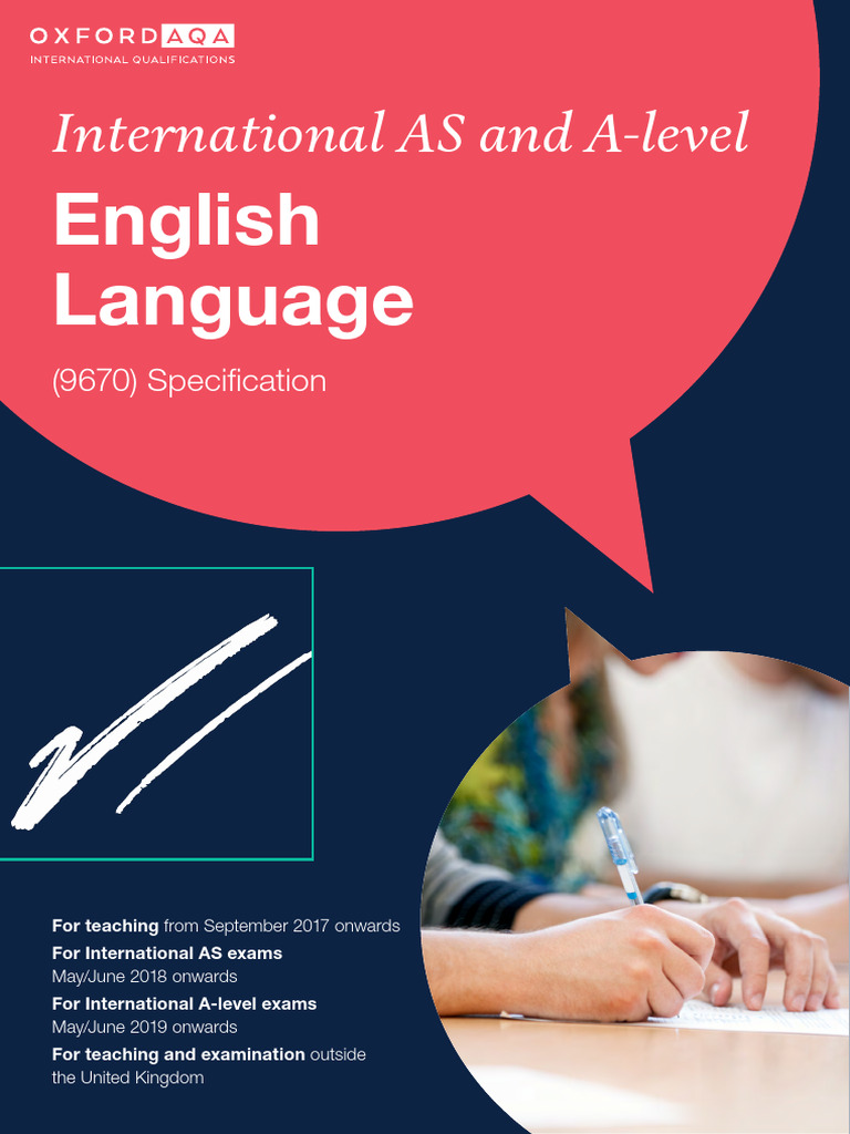 Oxfordaqa International As and A Level English Language Specification ...