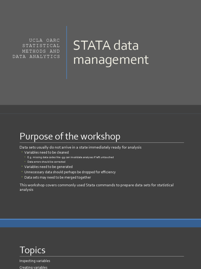Stata Data Managment | PDF | String (Computer Science) | Computer Data