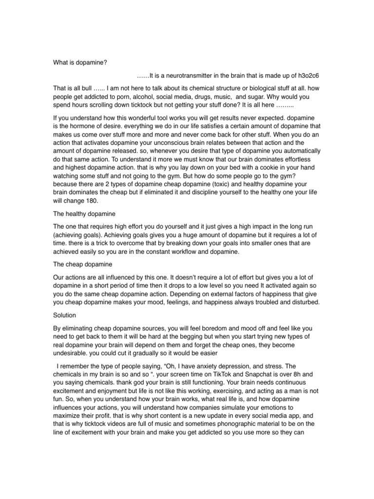 TEDx Talk Paper | PDF | Dopamine | Happiness TEDx Talk Paper | PDF | Dopamine | Happiness