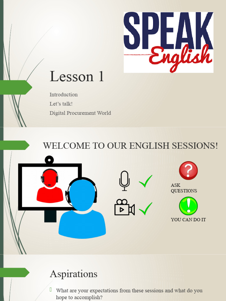 Lesson 1 Speak English | PDF