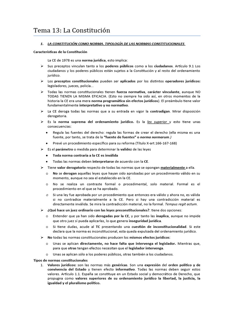 Tema 13 Consti | PDF | Constitución | Caso de ley