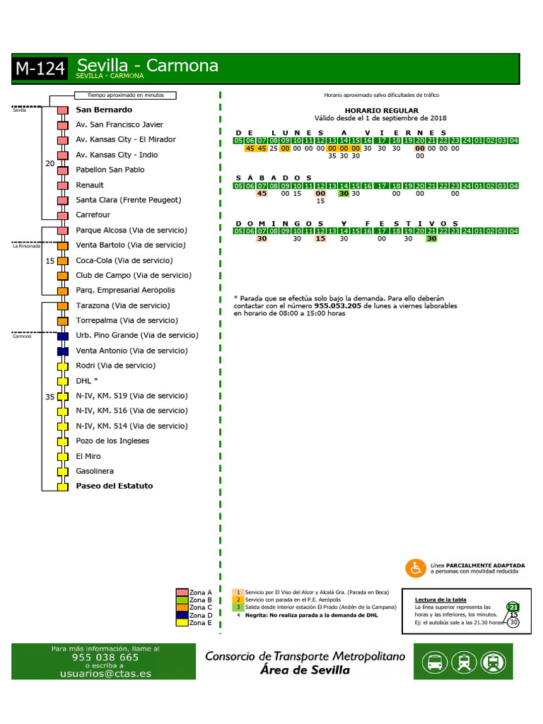 Horarios M-124 Sevilla-Carmona | PDF