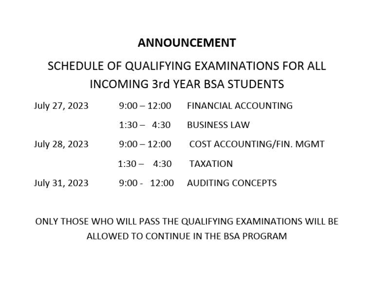 ANNOUNCEMENTof Qualifying Exams 2023 F | PDF | Technology & Engineering ...