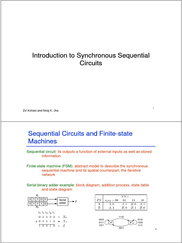 06 SynchronousSequentialCkt | PDF | Computing | Mathematical Logic