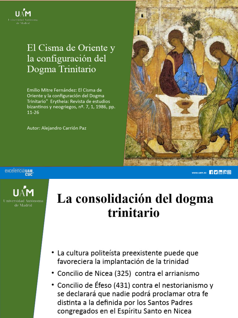 El Cisma de Oriente y La Configuración Del Dogma Trinitario | PDF