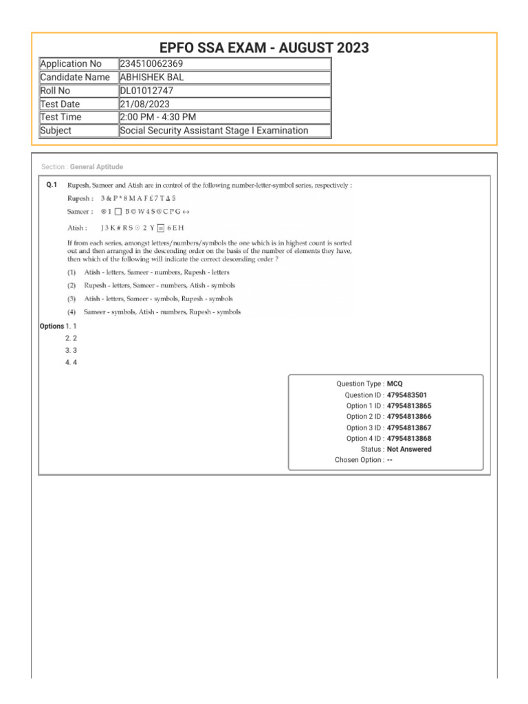 Ssa Answer Key 2023 | Download Free PDF | Multiple Choice | Evaluation
