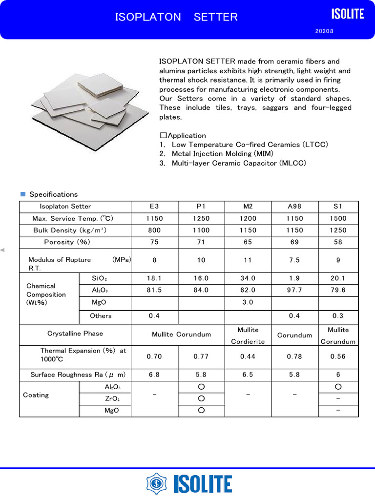 Isoplaton | PDF | Ceramics | Aluminium Oxide