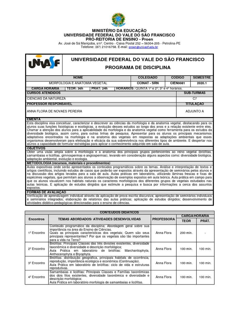 Morfologia e Anatomia Vegetal | PDF | Tecido (Biologia) | Morfologia ...