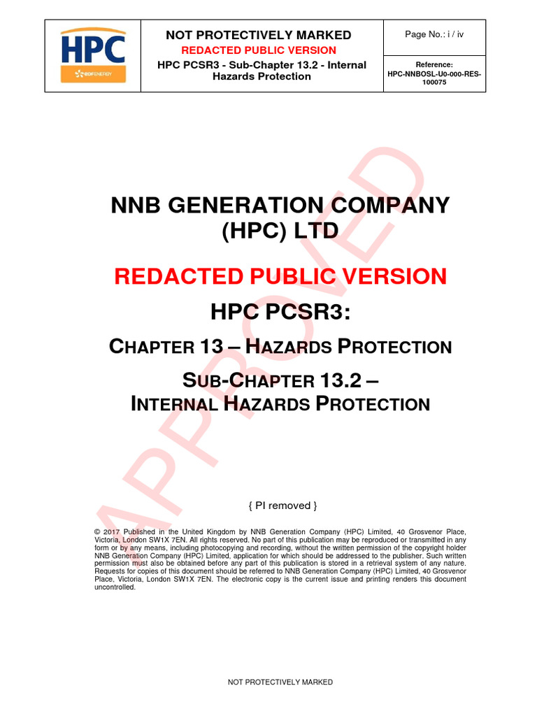 Public Version of HPC PCSR3 Sub-Chapter 13.2 - Internal Hazards ...