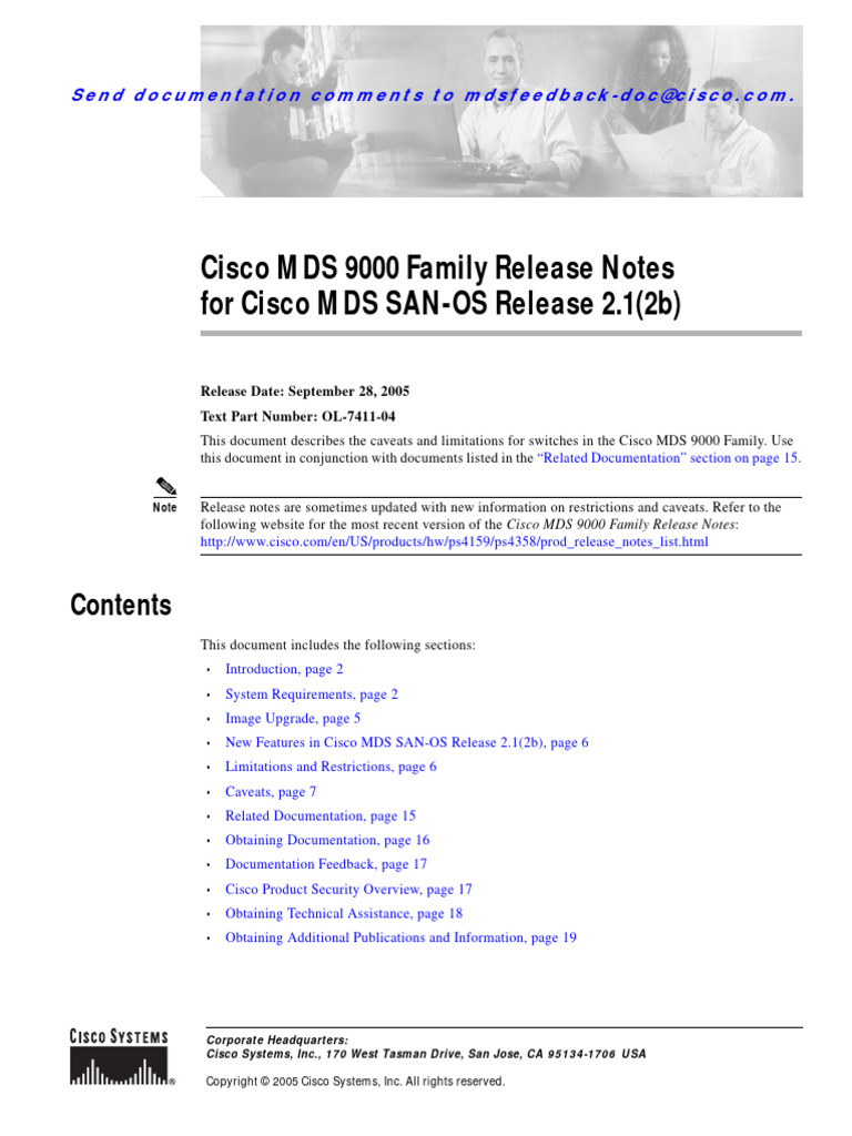 Cisco MDS 9000 Family Release Notes For Cisco MDS SAN-OS Release 2.1 ...