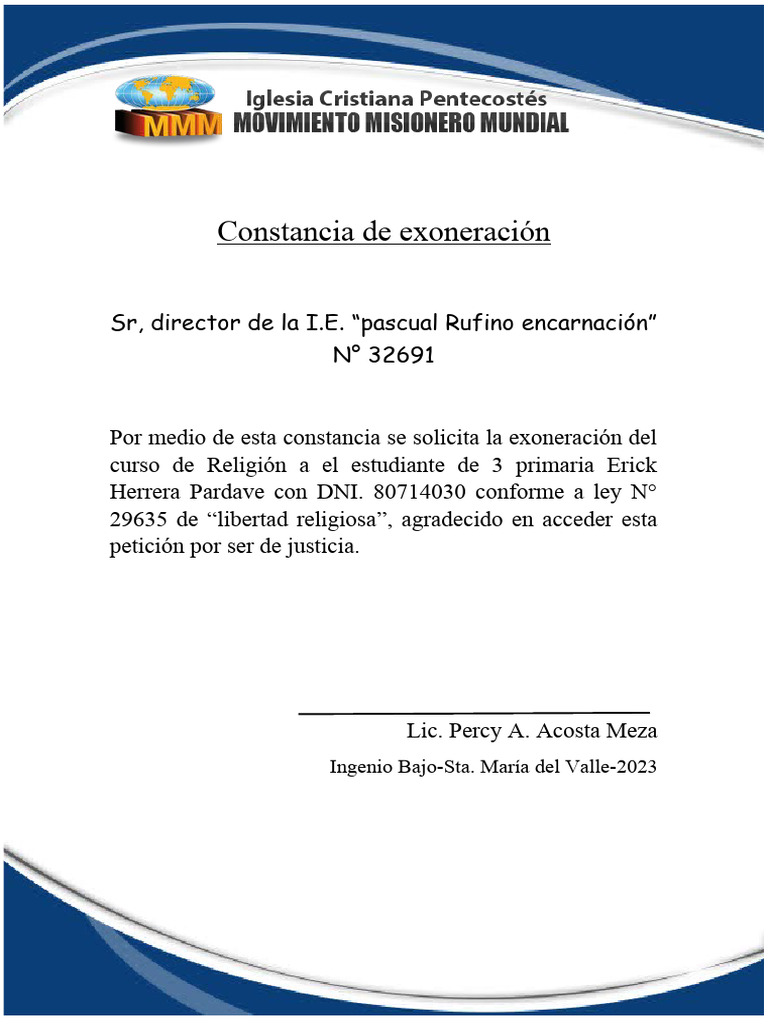 Constancia de Exoneración | PDF