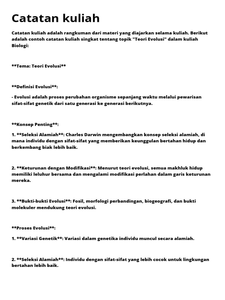 Catatan Kuliah | PDF