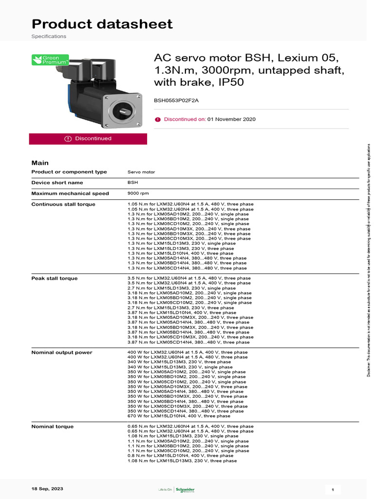 Lexium 05 & Motors - BSH0553P02F2A | PDF | Electric Motor | Electrical ...
