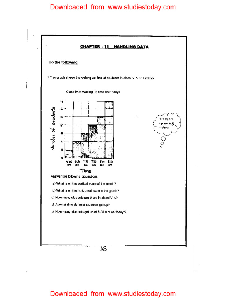 CBSE Class 4 Maths Revision Worksheet (151) - Handling Data | PDF