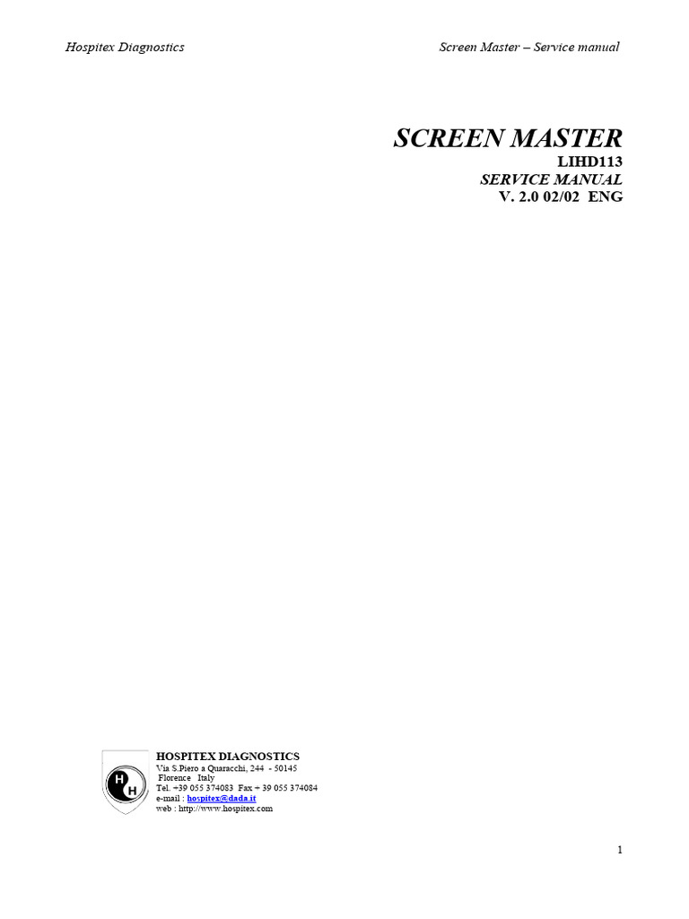 Service Manual Screenmaster New | PDF | Absorbance | Spectrophotometry