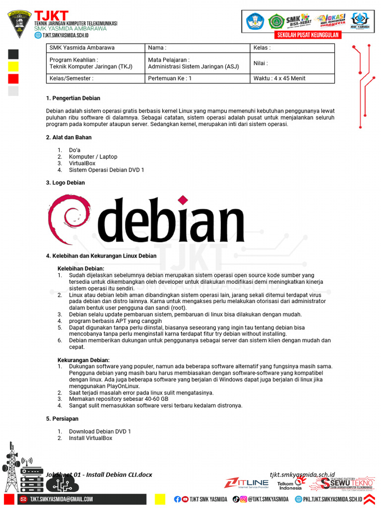 TJKT - JobSheet Linux Fundamental | PDF | Komputer | Teknologi & Rekayasa