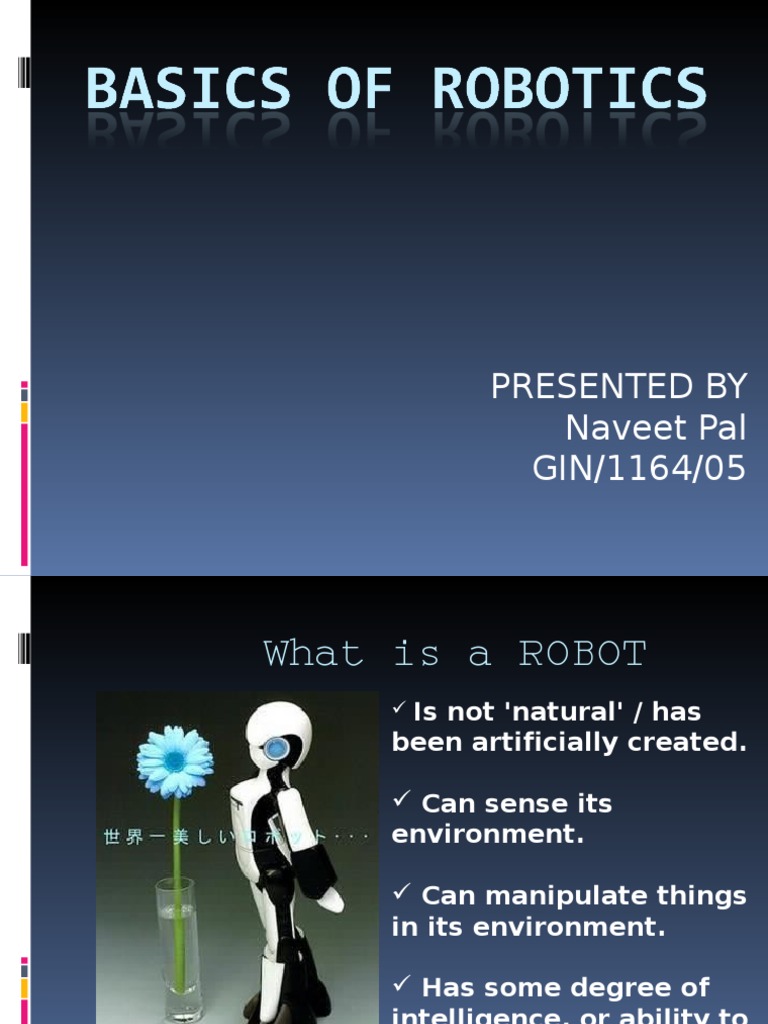 Basics of Robotics | PDF | Artificial Intelligence | Intelligence (AI ...