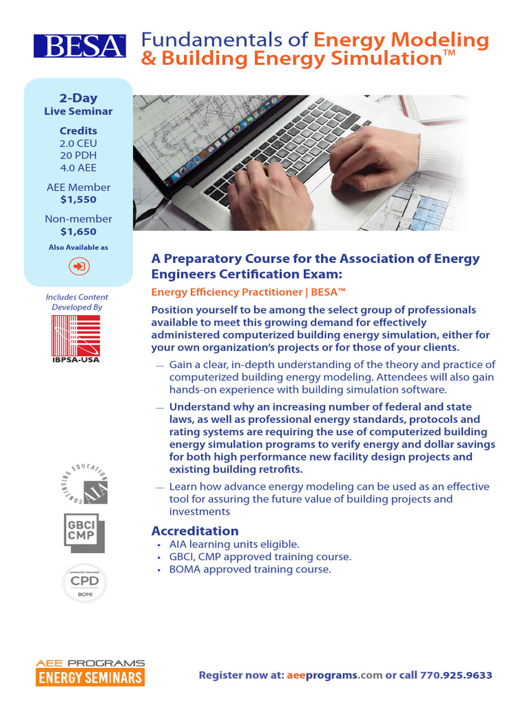 SF011 Fundamentals of Energy Modeling Building Energy Simulation BESA | PDF | Simulation