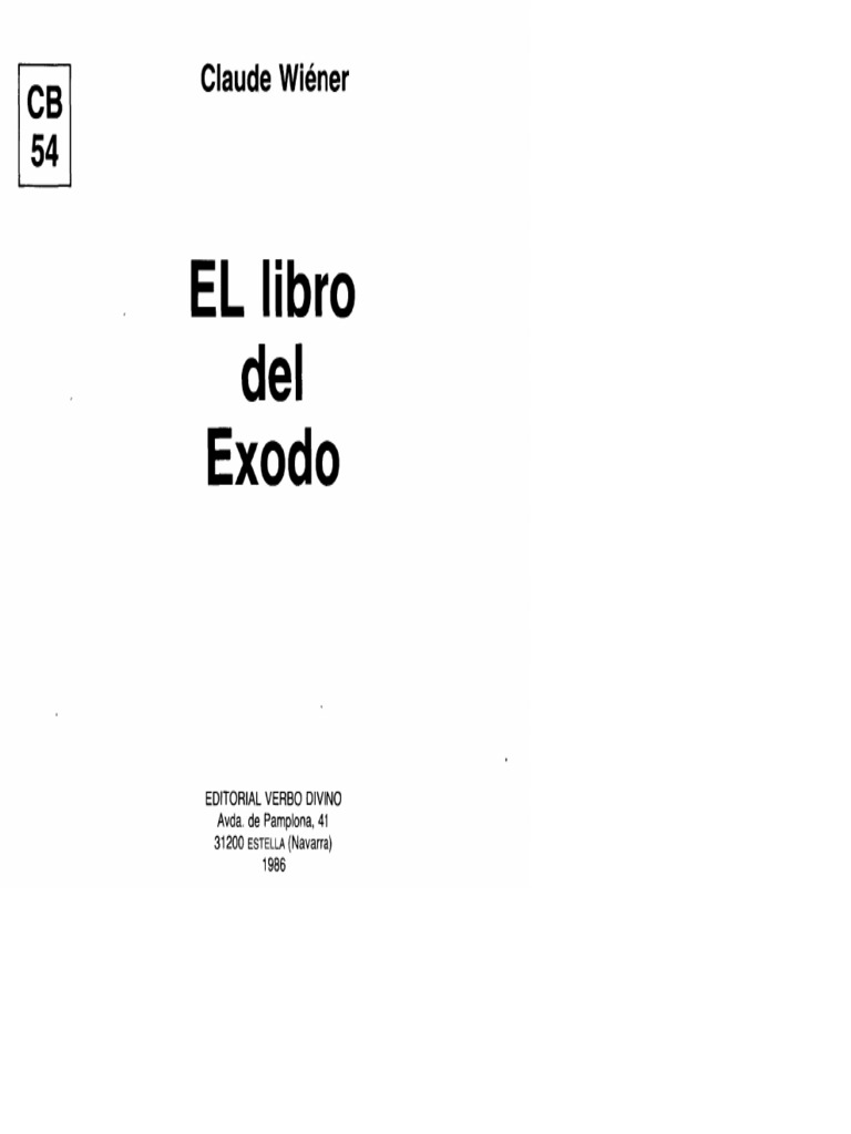 El Libro Del Exodo Claude Wiener Pdf