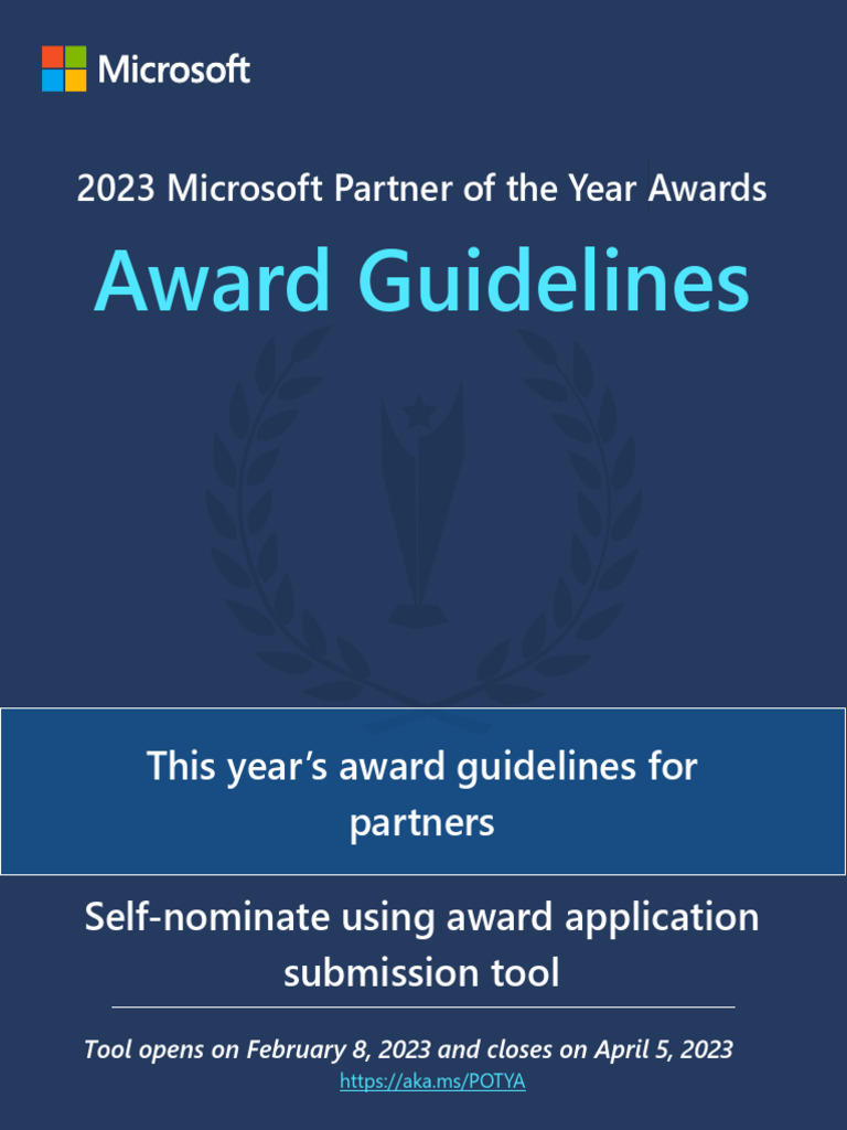 Award Guidelines - POTYA - 2023 FINAL v2 | PDF | Microsoft Azure ...