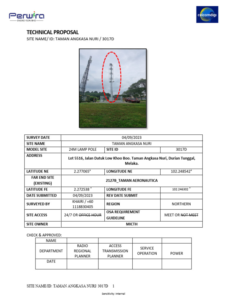 Taman Angkasa Nuri Technical Proposal | PDF | Radio Technology | Telecommunications Engineering