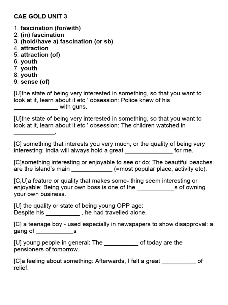 Cae Gold Unit 3 | PDF