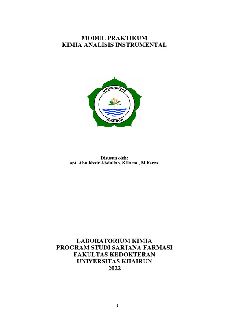 Modul Praktikum Kimia Analisis Instrumental | PDF