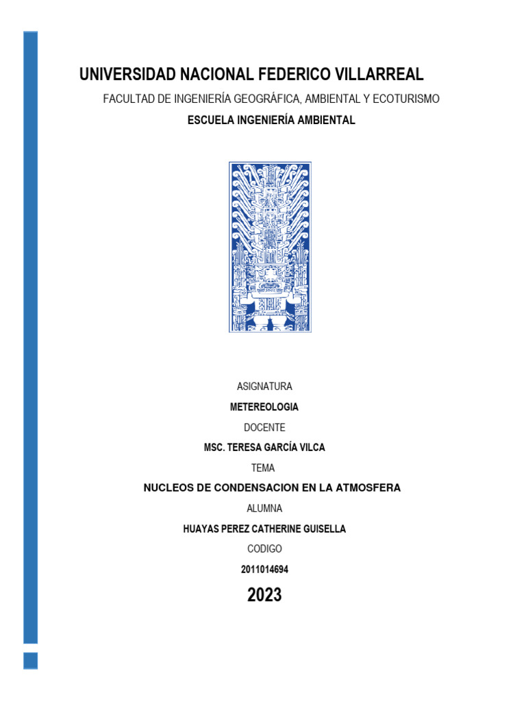Nucleos de Condensacion en La Atmosfera (Huayas) | PDF | Nube | Gota ...