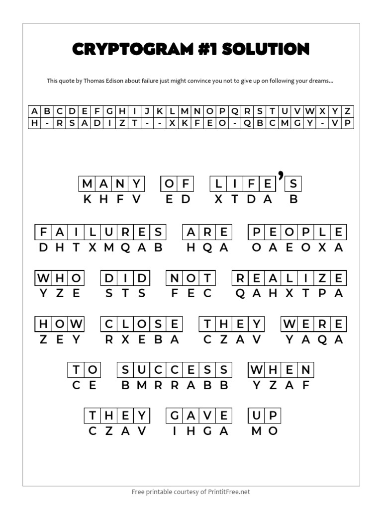 Cryptogram1 Solution | PDF