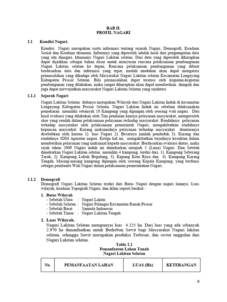 Profil Nagari | PDF | Ilmu Sosial | Perjalanan