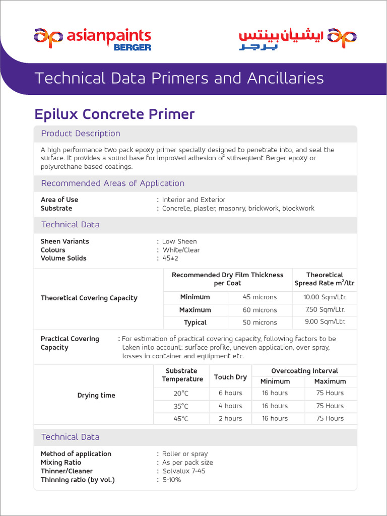 epilux concrete primer_8377 | PDF | Paint | Concrete