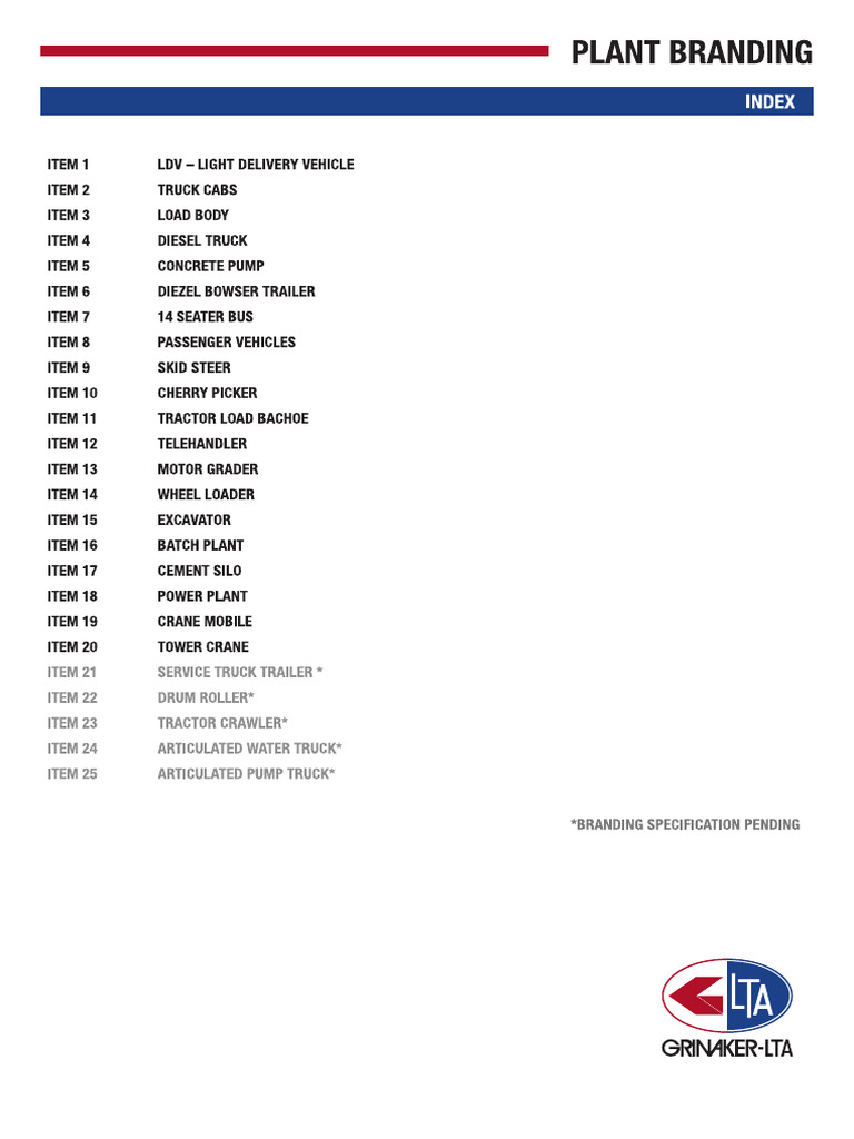 1 - Grinaker - LTA - Branding - Plant Vehicles | PDF